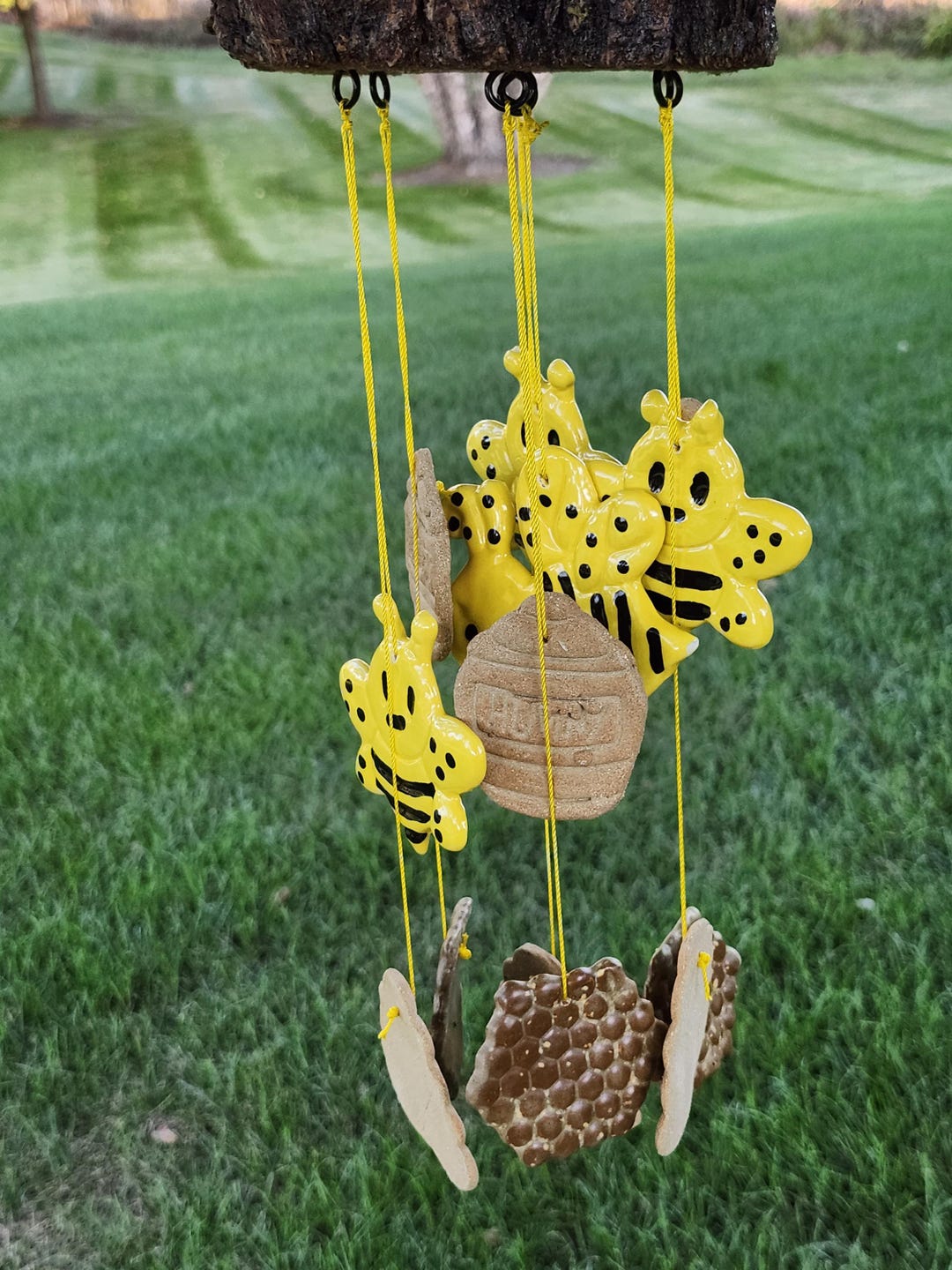 Enchanting Bees & Honey Pot Wind Chime: Handcrafted Garden Decor for ...