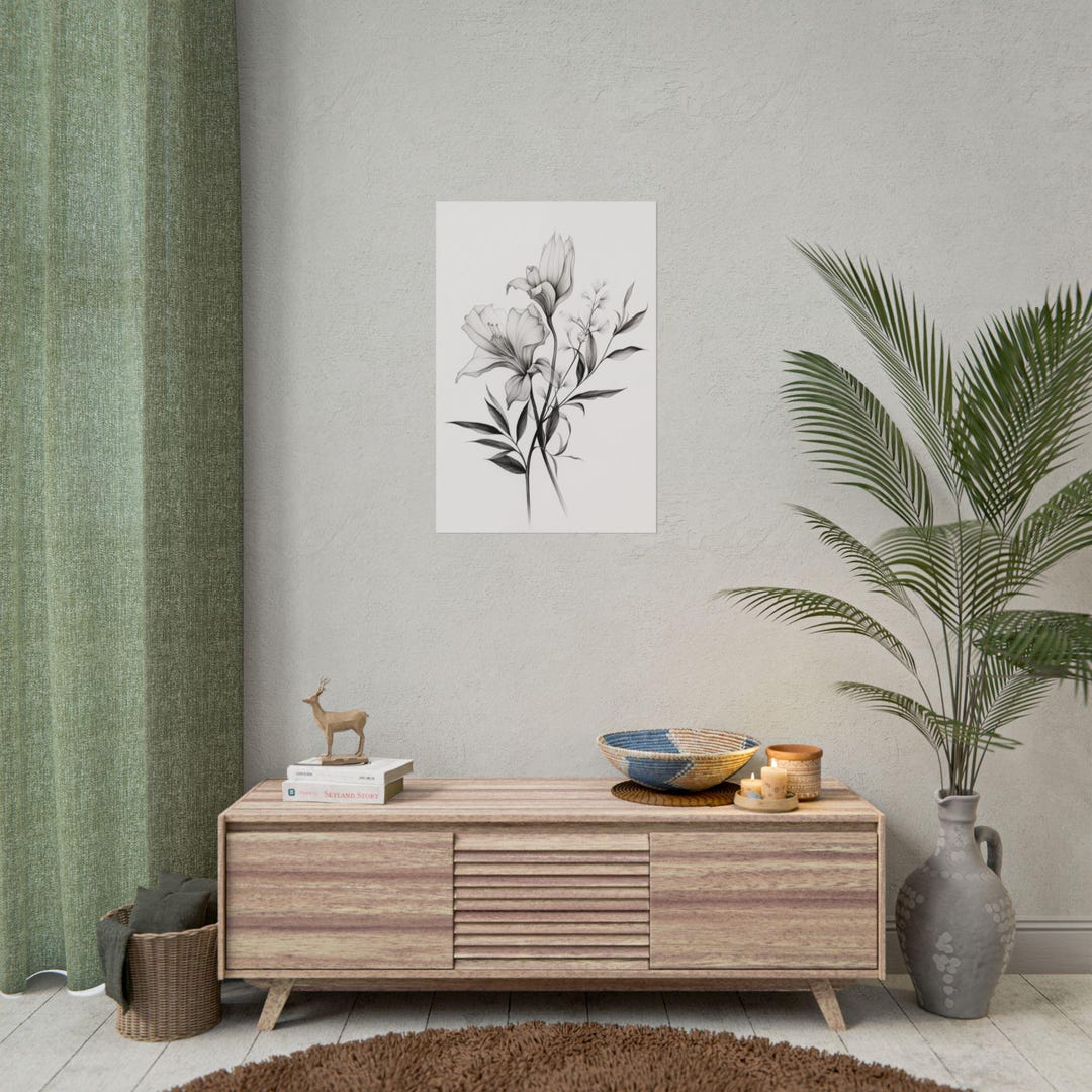 Bushel of Flowers Rolled Poster, Botanical Wall Art Print, Home Decor ...