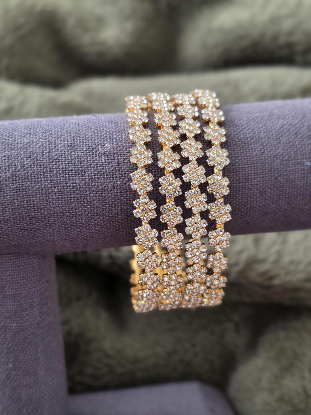 White Stone 1gm Gold Bangles - Etsy