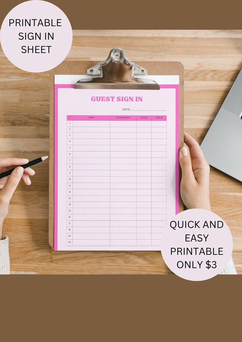 Fillable and Printable PDF Sign-up Sheet Template - Etsy UK