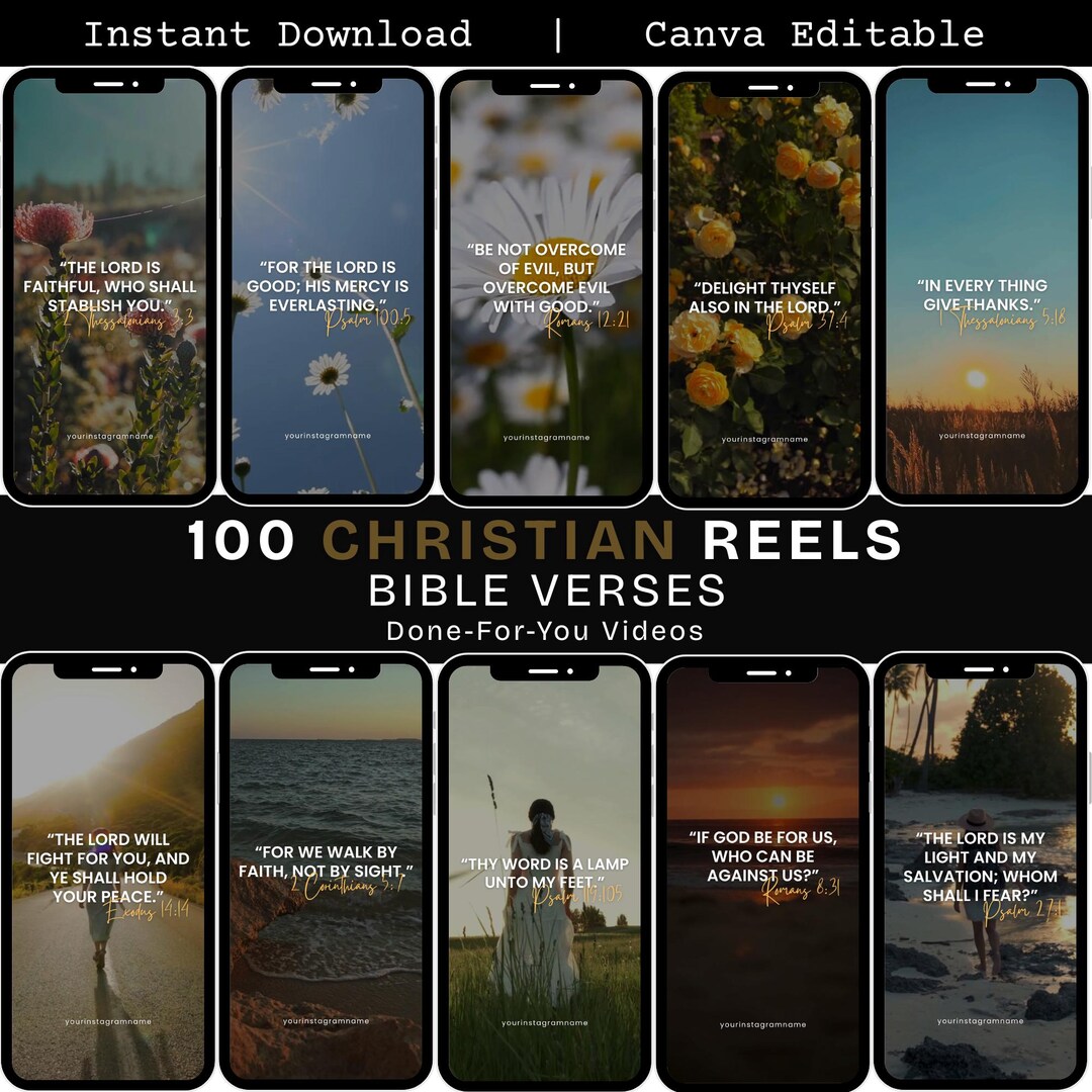 Christian Reels Canva, Christian-bible Verse Instagram Reels, Faceless ...