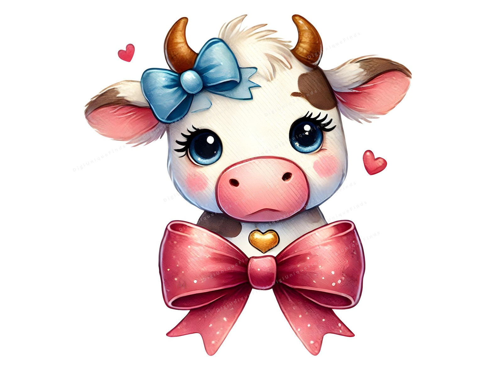 Cute Baby Cow Clipart Set of 4, Heifer Cow Png Design for Cow Lovers ...