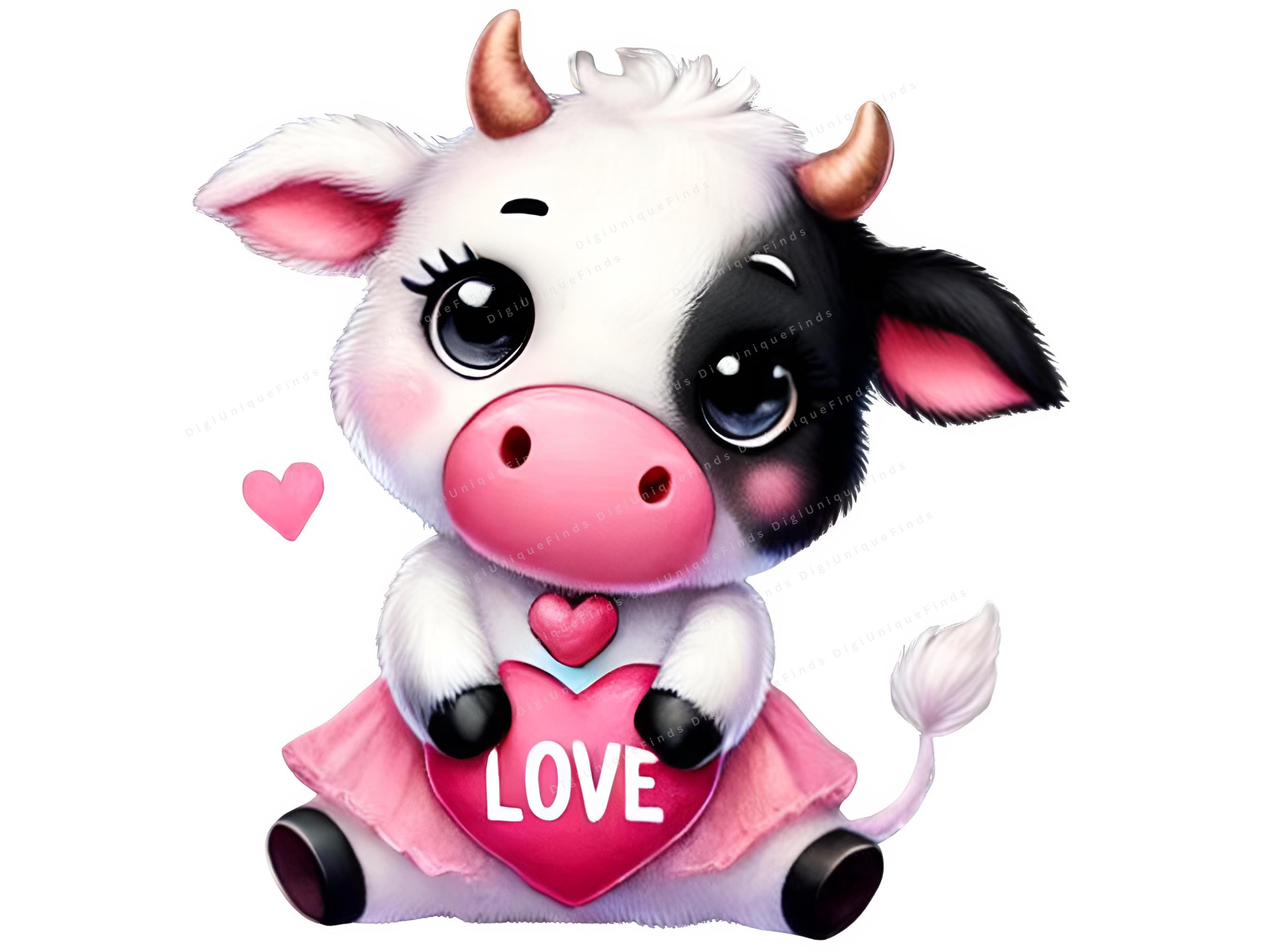 Cute Baby Cow Clipart Set of 4, Heifer Cow Png Design for Cow Lovers ...