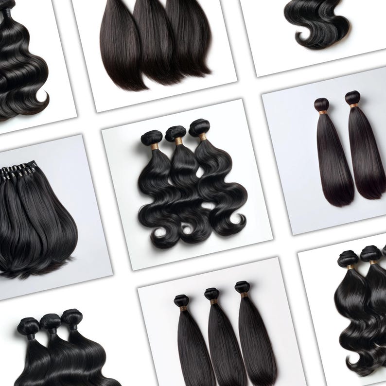 Raw Hair Bundle Photos, Hair Extension Stockphoto Raw Human Hair ...