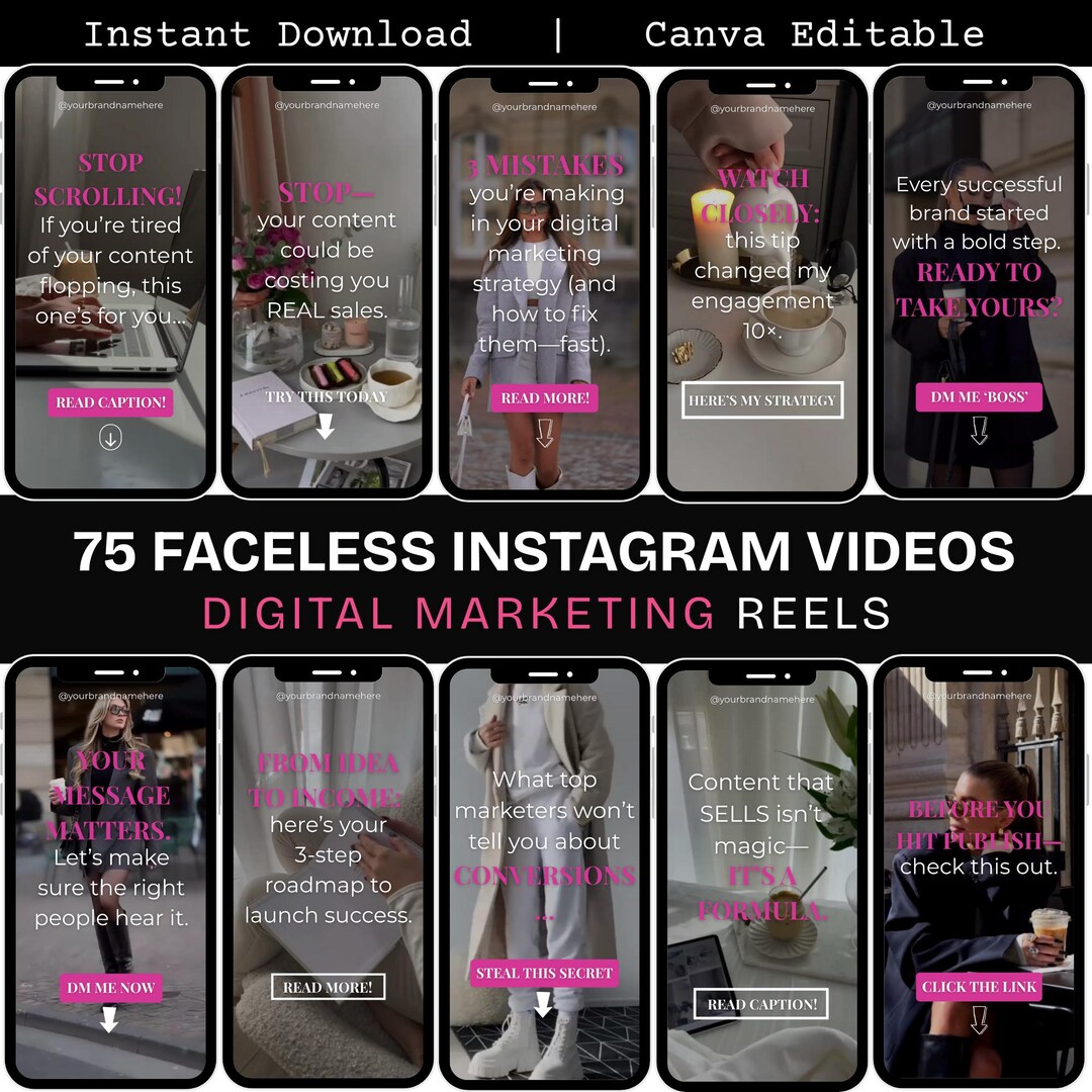 Faceless Instagram Reels Videos With Captions, Done-for-you Instagram ...