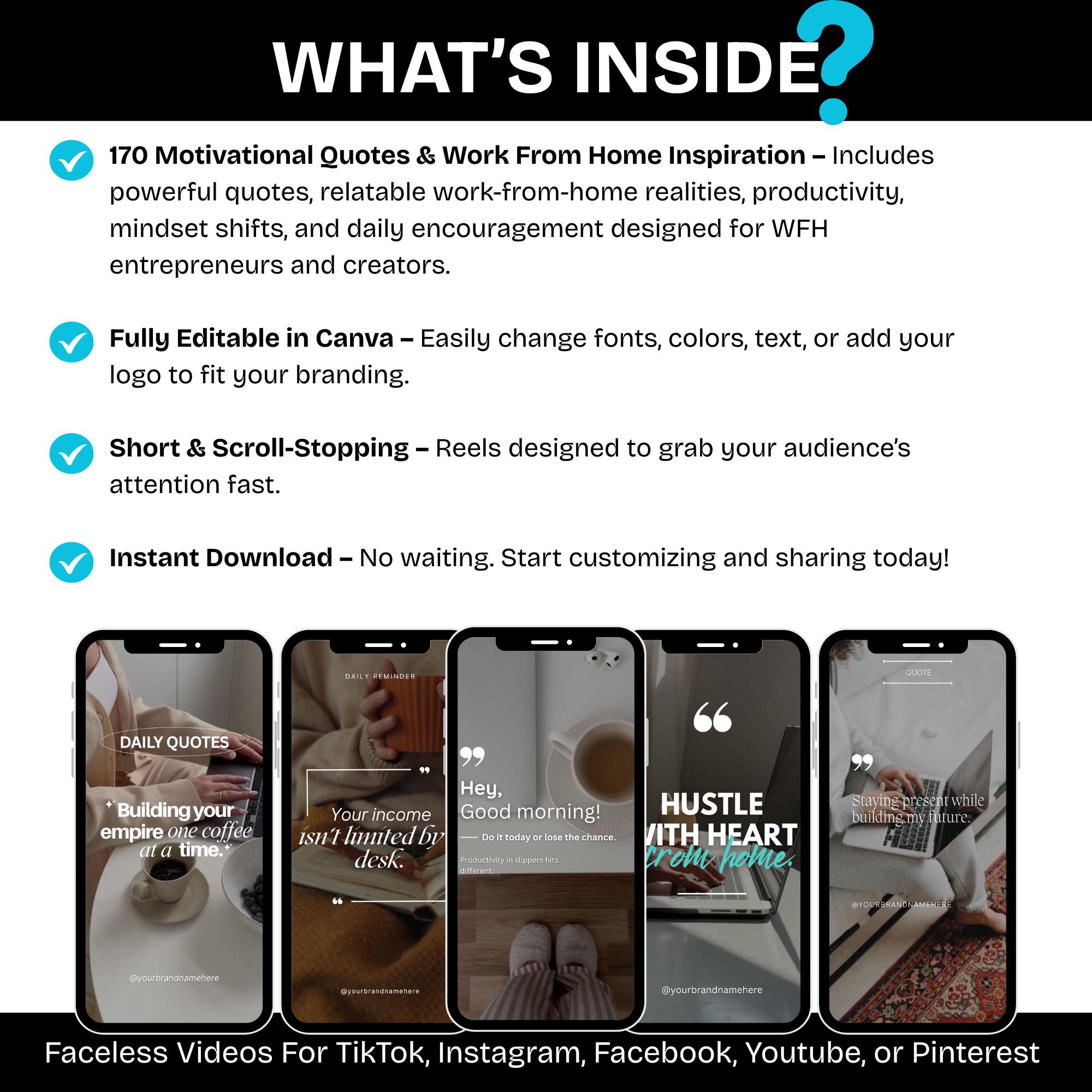 Motivational Instagram Quote Reel Template, Inspiring Quot E Working ...
