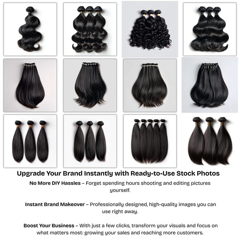Raw Hair Bundle Photos, Hair Extension Stockphoto Raw Human Hair ...