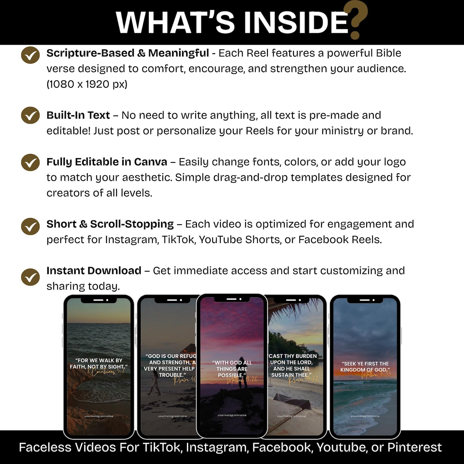 Christian Reels Canva, Christian-bible Verse Instagram Reels, Faceless ...