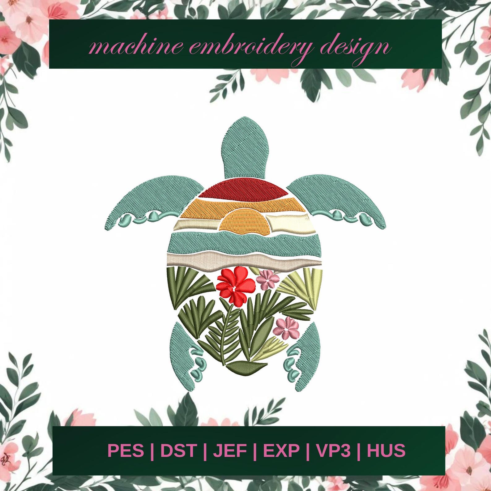 Turtle Ocean Embroidery Designs, Ocean Machine Embroidery Designs ...