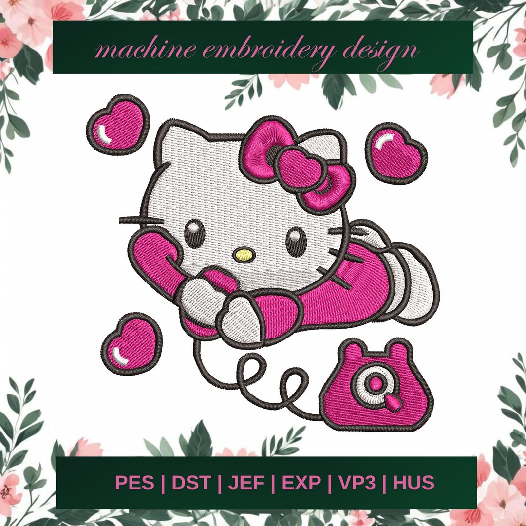 Cute Cat Embroidery Designs , Cat Call Machine Embroidery Files , Cat ...