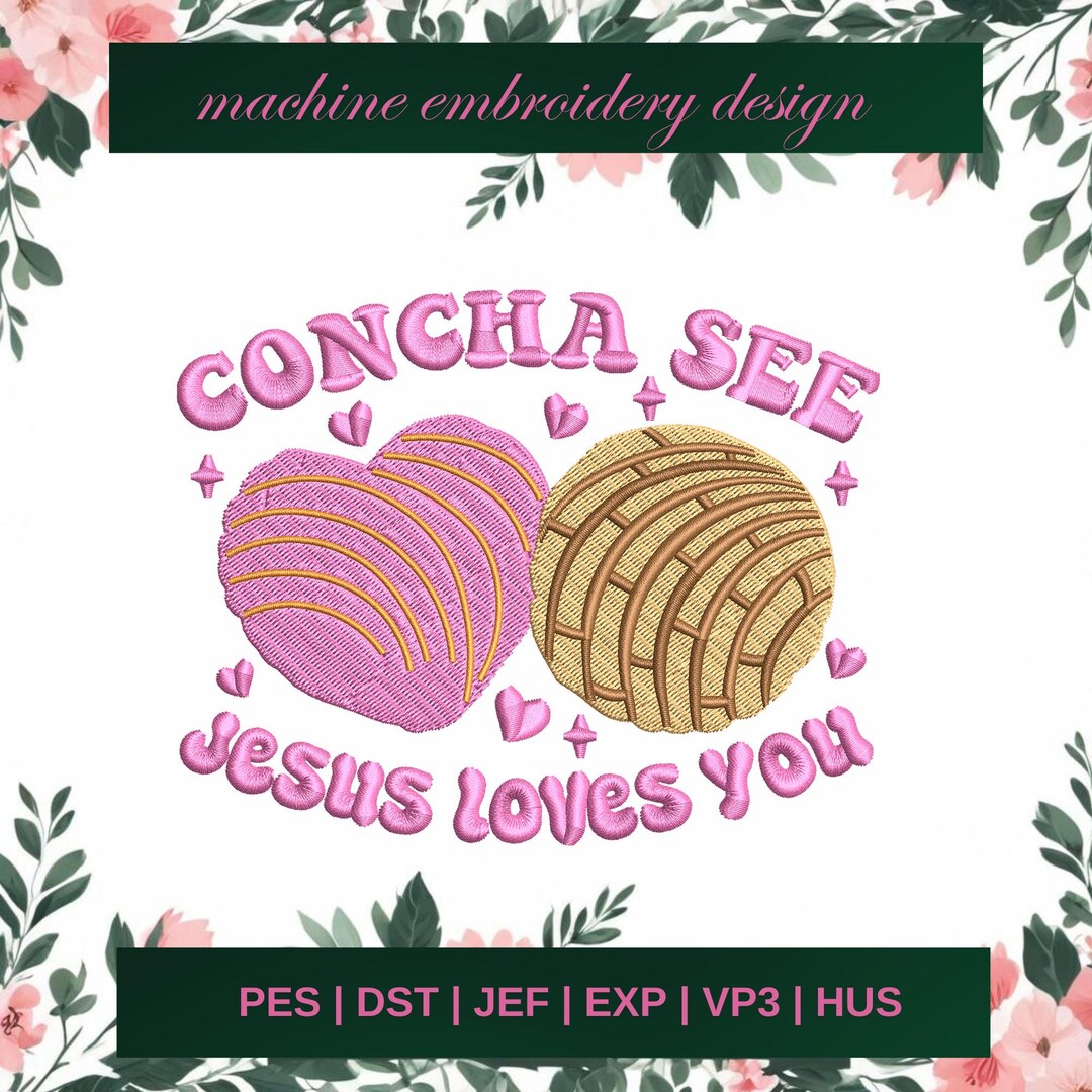 Concha Valentine Embroidery Designs, Conchas Pan Dulce Heart Machine ...