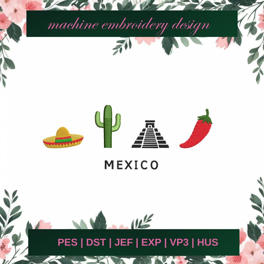 Mexico Embroidery Designs, Mexico Icon Machine Embroidery Designs ...