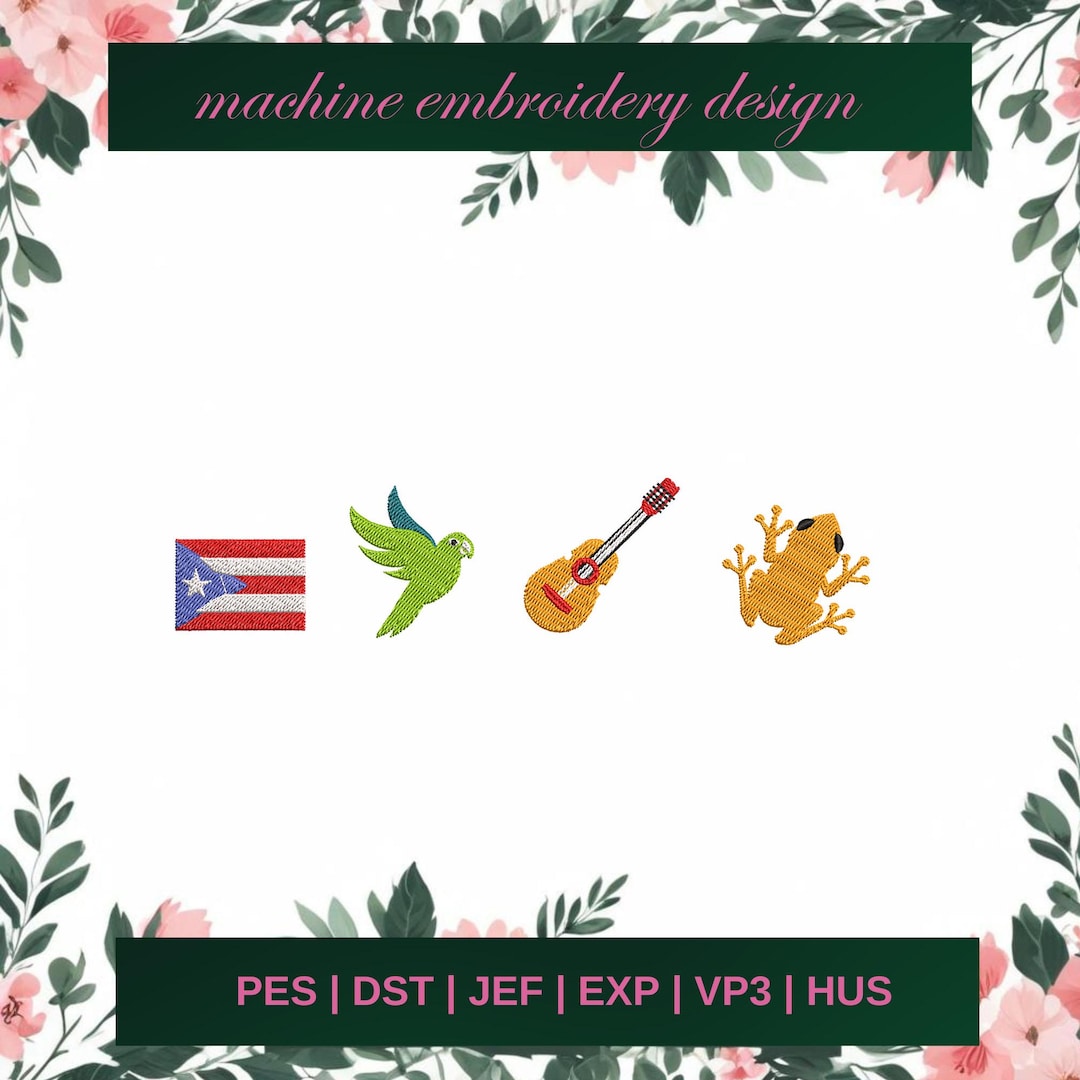 Puerto Rico Embroidery Designs, Puerto Rico Icon Machine Embroidery ...