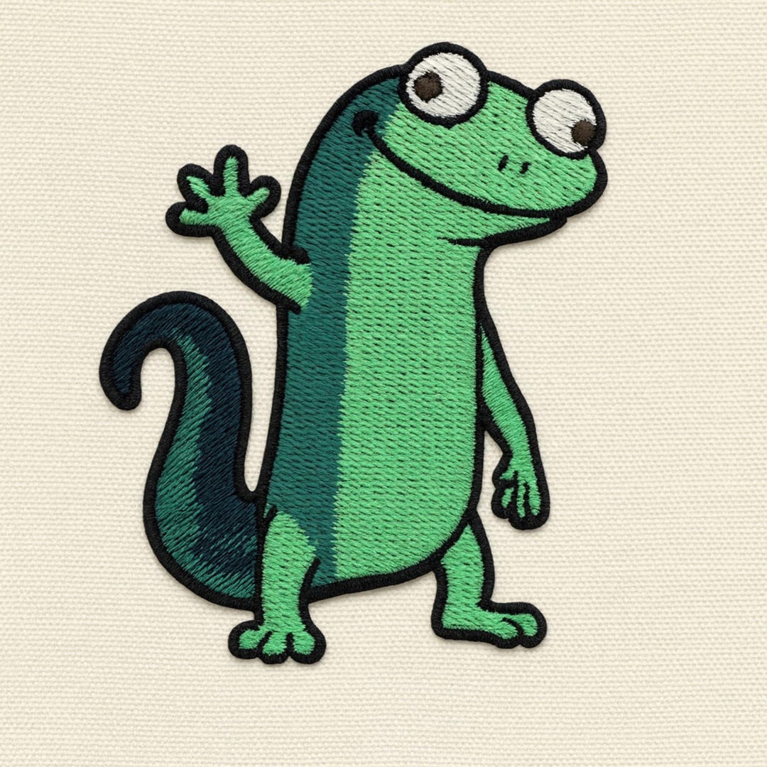 Lizard Meme Embroidered Patches, Lizard Joke Embroidered Patch, Funny ...