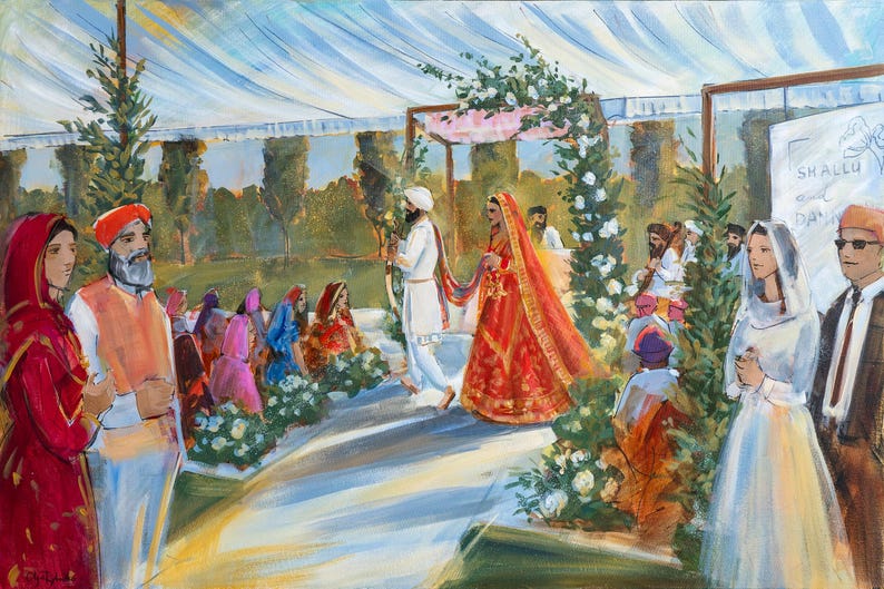 Indian Wedding Live Painting — Inquiry Only | On-site Wedding Artist ...