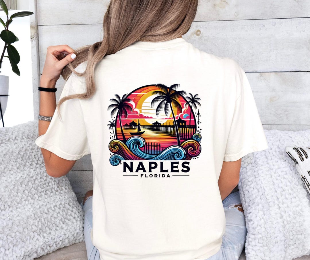 Naples Florida Beach T-shirt, Vibrant Vacation Tee, Men Women Summer ...