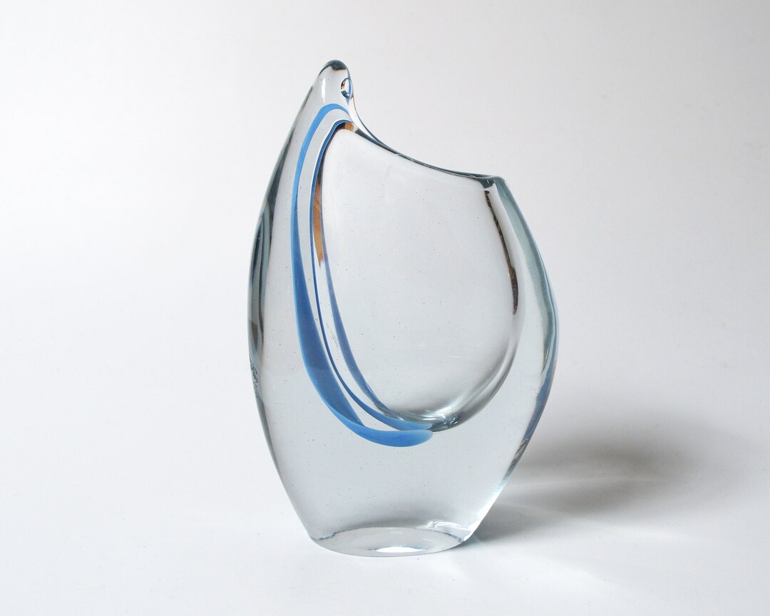 Vintage VICKE LINDSTRAND Kosta Internally Decorated Vase MCM - Etsy