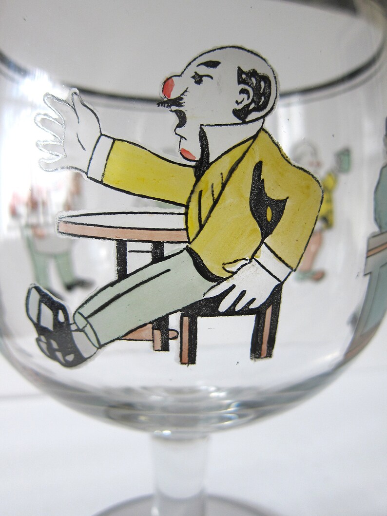 Vintage BEER GLASS Comic Barroom Characters - Etsy