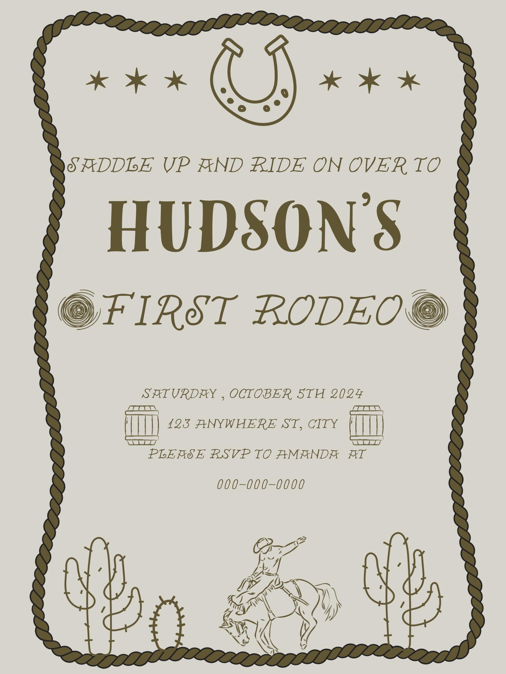 Western Rodeo Themed First Birthday Party Printables Package. Includes ...