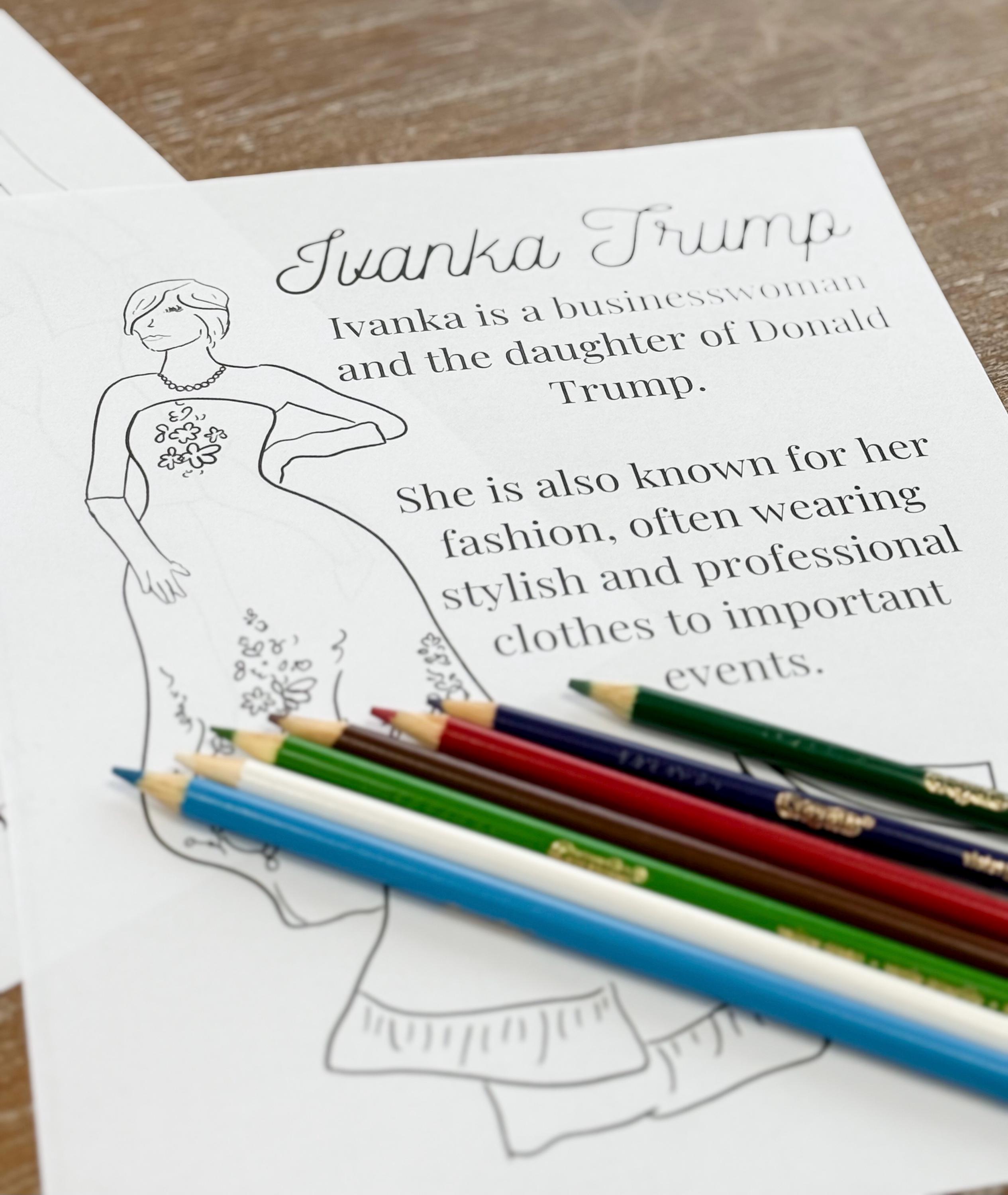 Melania Trump, Usha Vance, Ivanka Trump Printable Coloring Pages ...