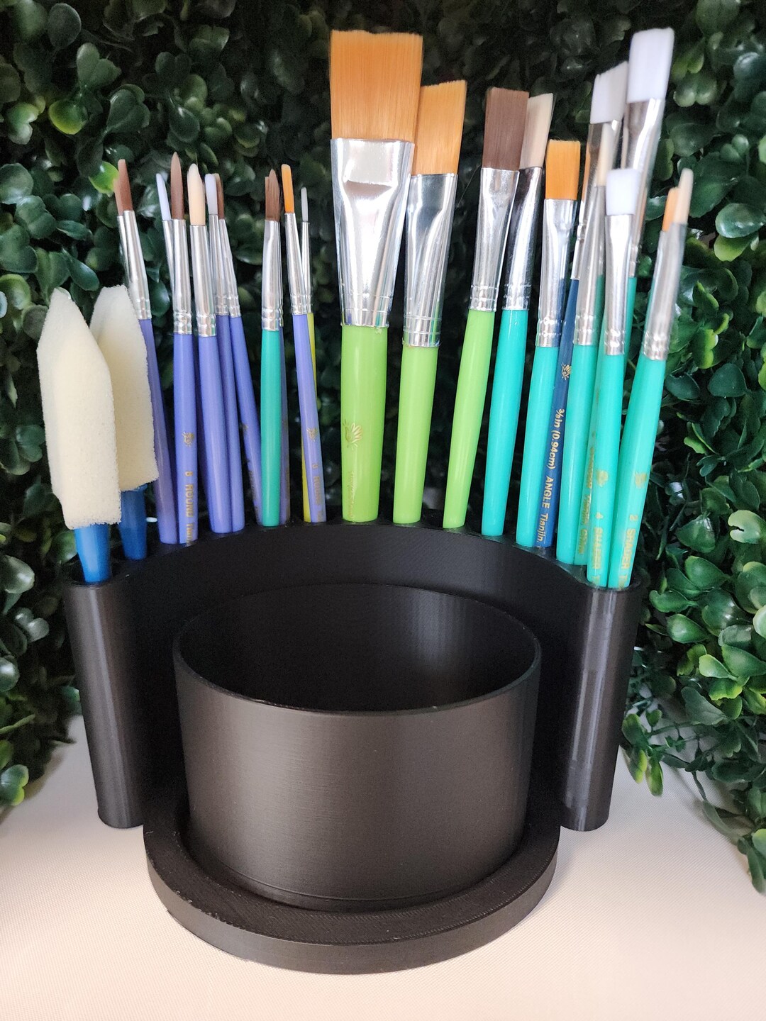 3D Printed Paint Brush Holder With Water Cup: Artist Organizer - Etsy