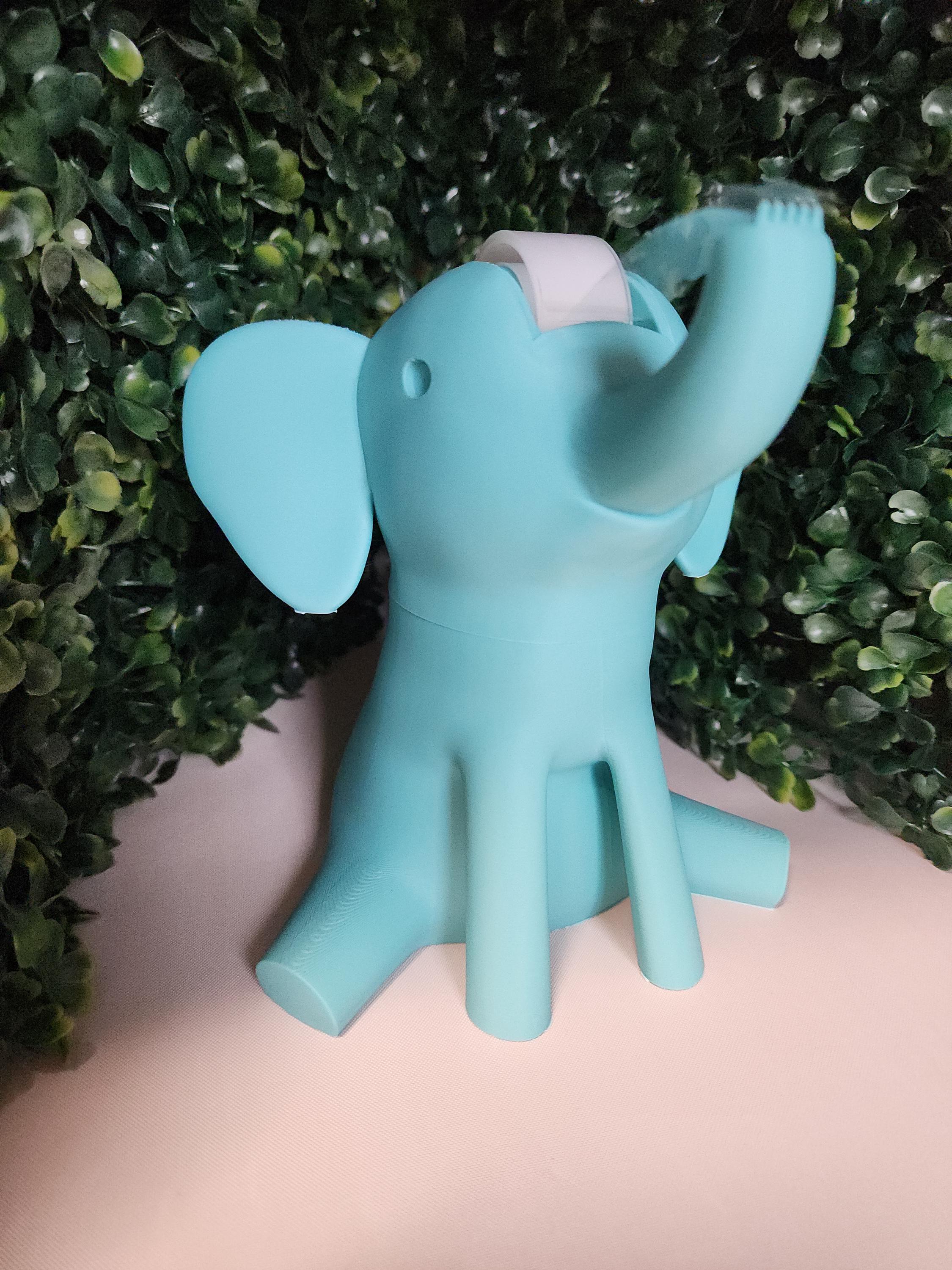 Teal Elephant Tape Dispenser With Body Hideaway for Thumb-tacks or ...