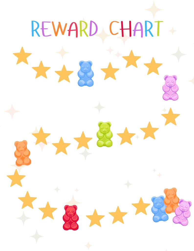 Kids Reward Chart - Star Tracker Digital Print for Rewards - Etsy