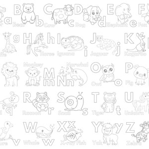 Alphabet Animal Coloring Pages - Printable Digital Download for Kids ...