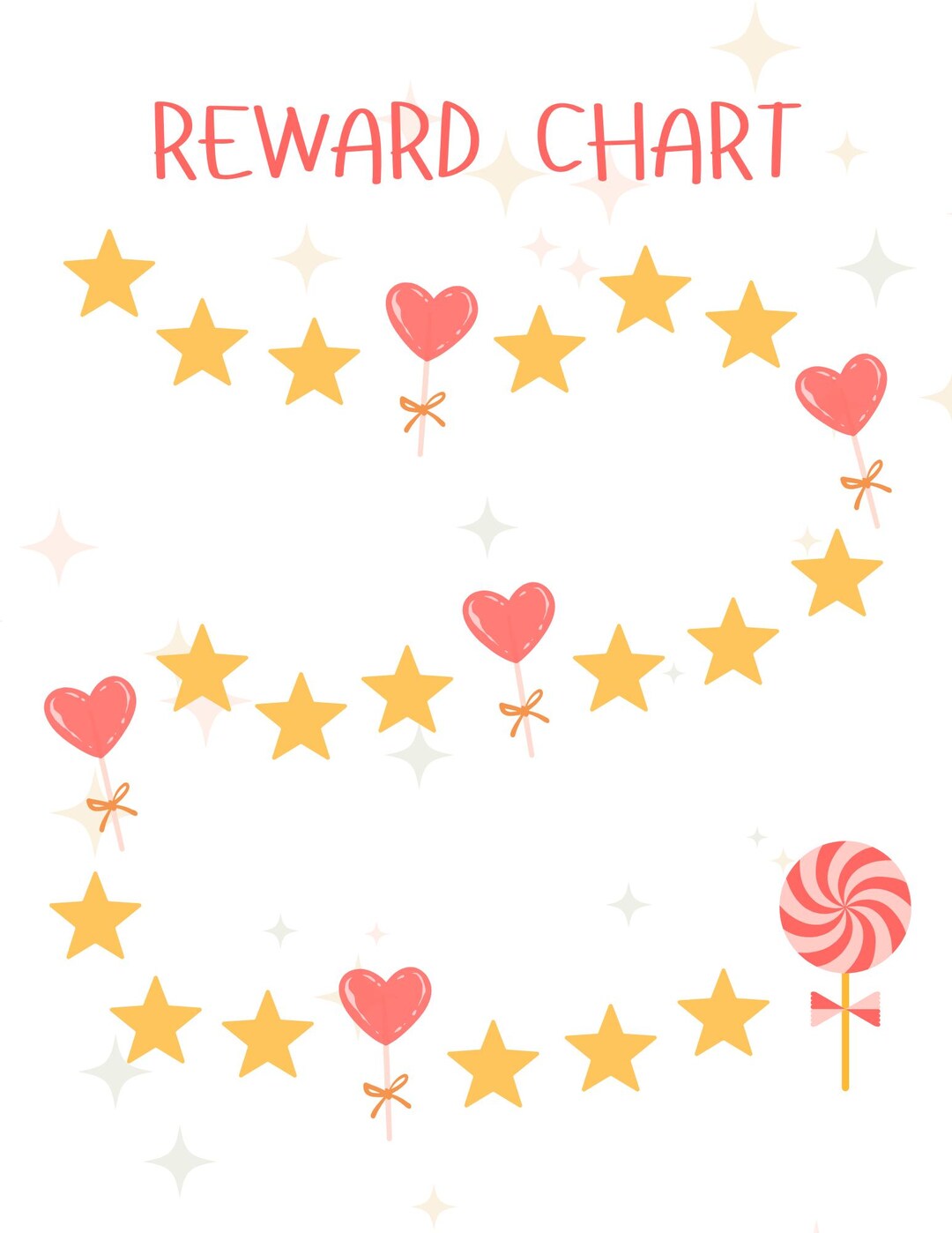Kids Reward Chart - Star Tracker Digital Print for Rewards - Etsy