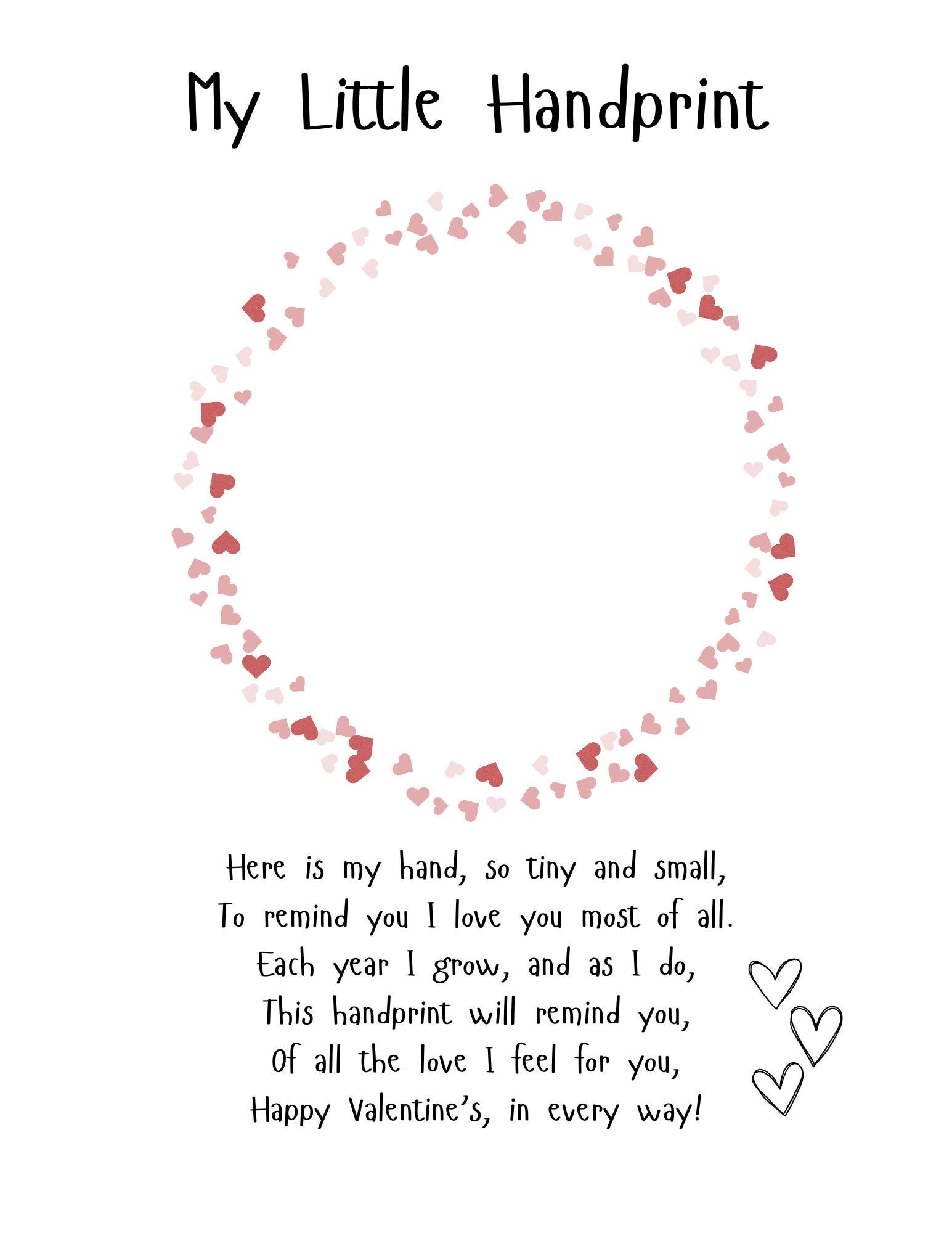 Valentine's Day Handprint Art Printables | Cute & Creative Kids Craft ...