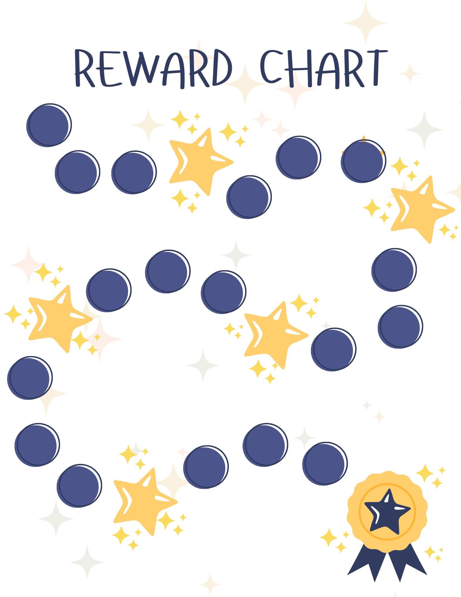 Kids Reward Chart - Star Tracker Digital Print for Rewards - Etsy