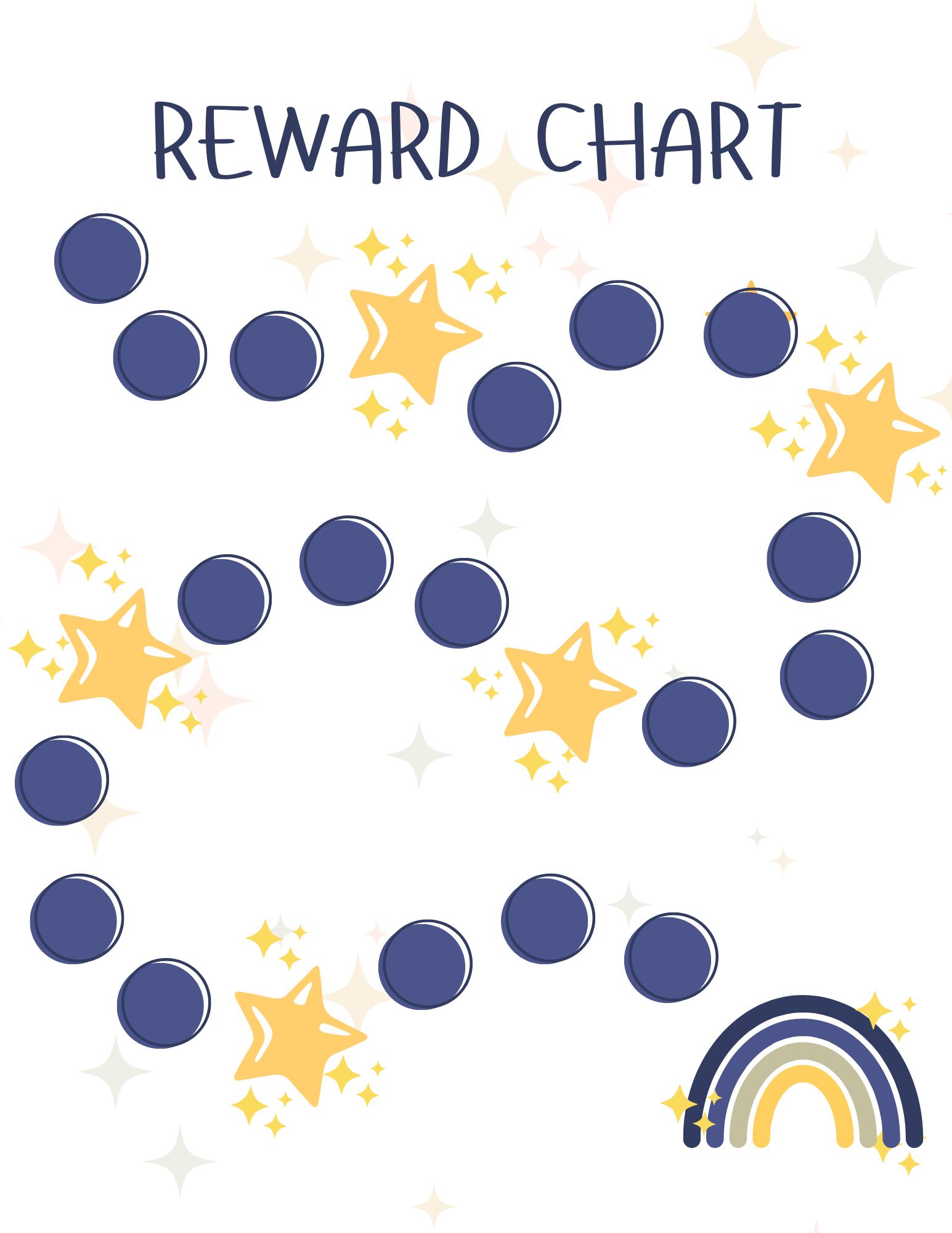 Kids Reward Chart - Star Tracker Digital Print for Rewards - Etsy