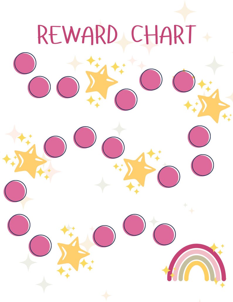 Kids Reward Chart - Star Tracker Digital Print for Rewards - Etsy