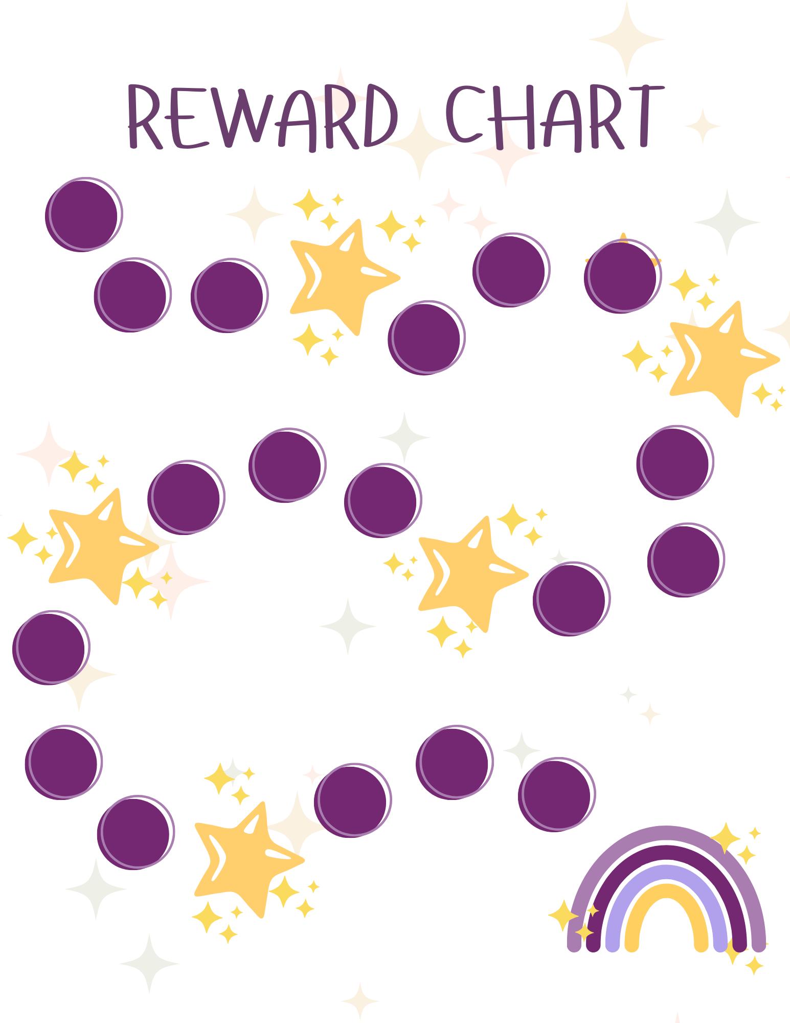 Kids Reward Chart - Star Tracker Digital Print for Rewards - Etsy