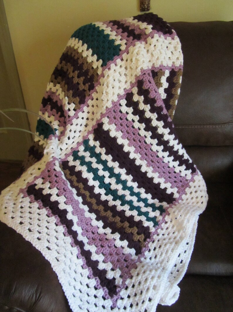 Fun Colorful Crochet Afghan / Throw Blanket - Etsy