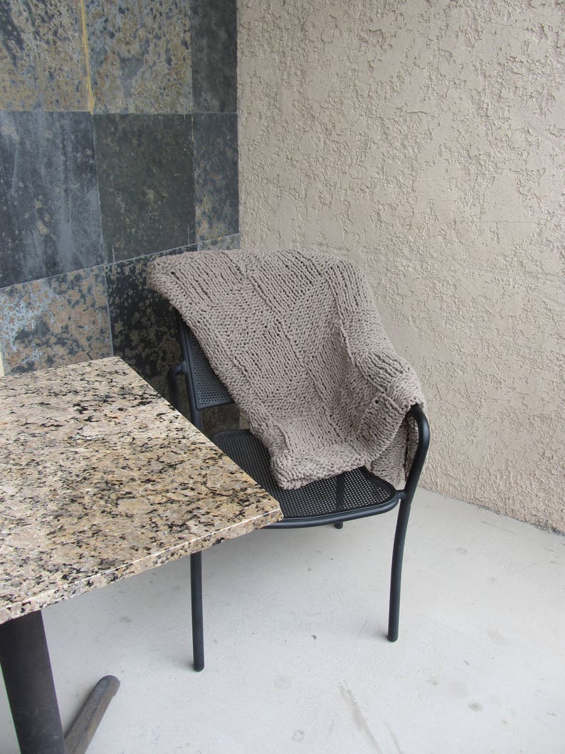 Heavenly Plush Hand Knit Afghan / Throw Blanket Neutral Tan - Etsy