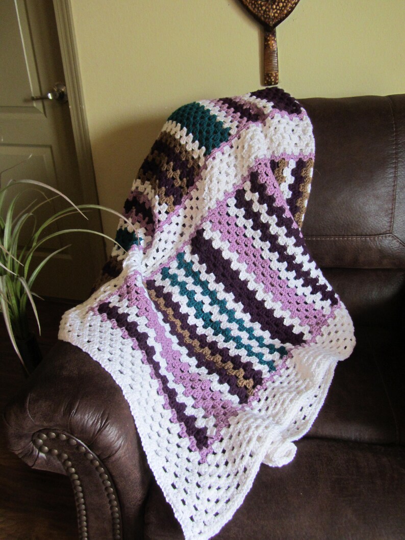 Fun Colorful Crochet Afghan / Throw Blanket - Etsy
