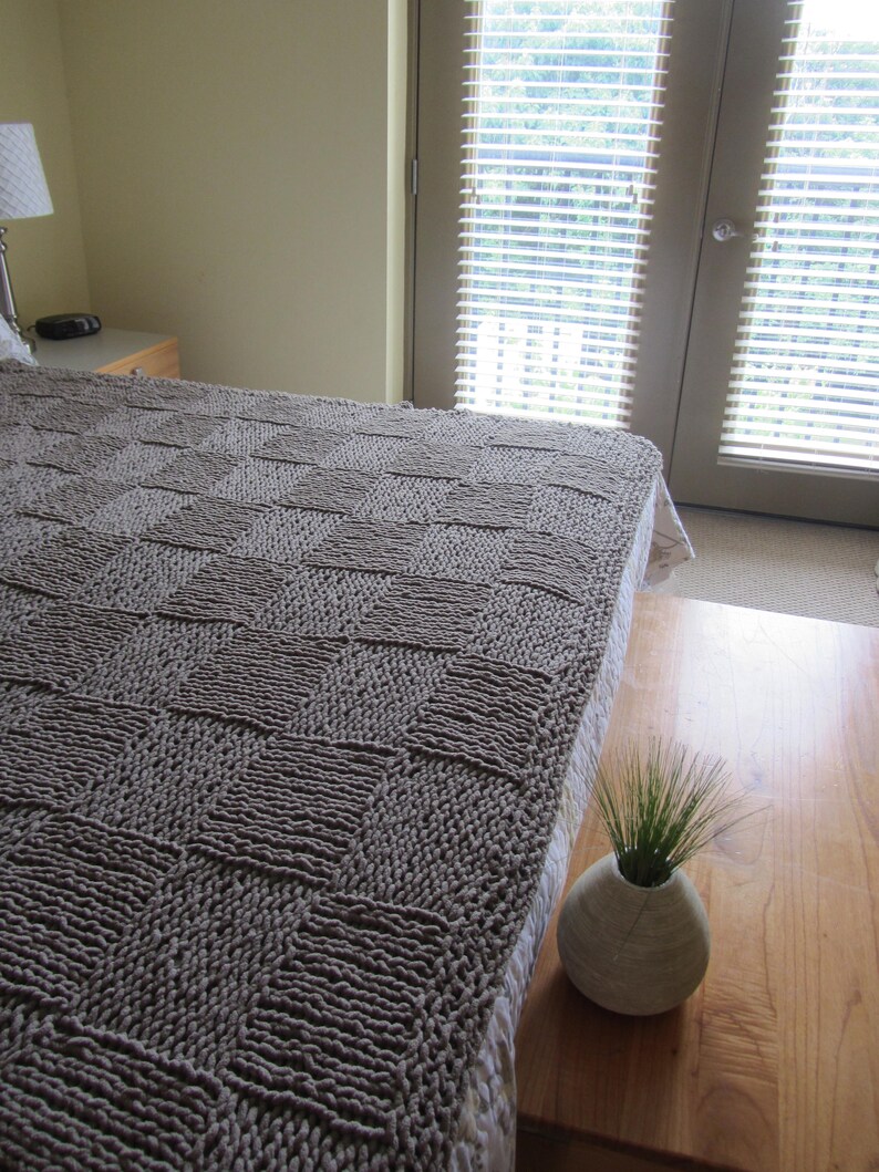 Heavenly Plush Hand Knit Afghan / Throw Blanket Neutral Tan - Etsy