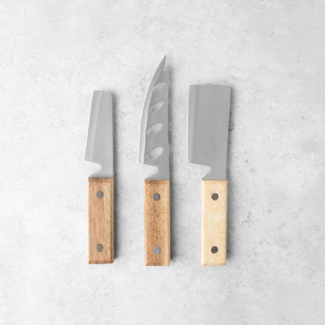 Rustic Cheese Knives - Set of 3 (acacia & Stainless Steel) - Etsy
