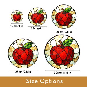 Stained Glass Apple Suncatcher Window Decor Gift for Teacher Birthday ...