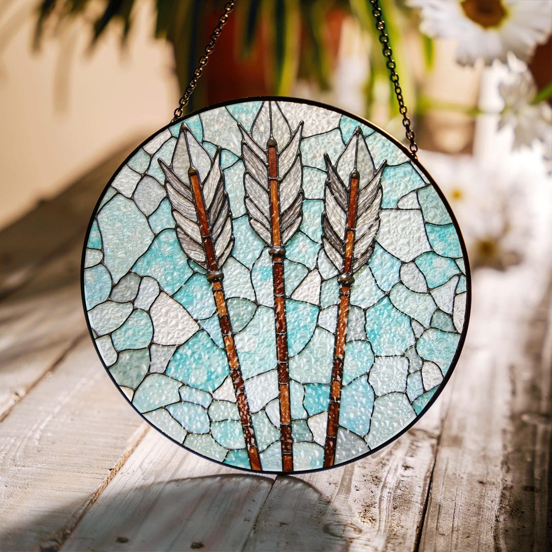 Stained Glass Arrows Suncatcher Boho Window Decor Gift for Archery ...
