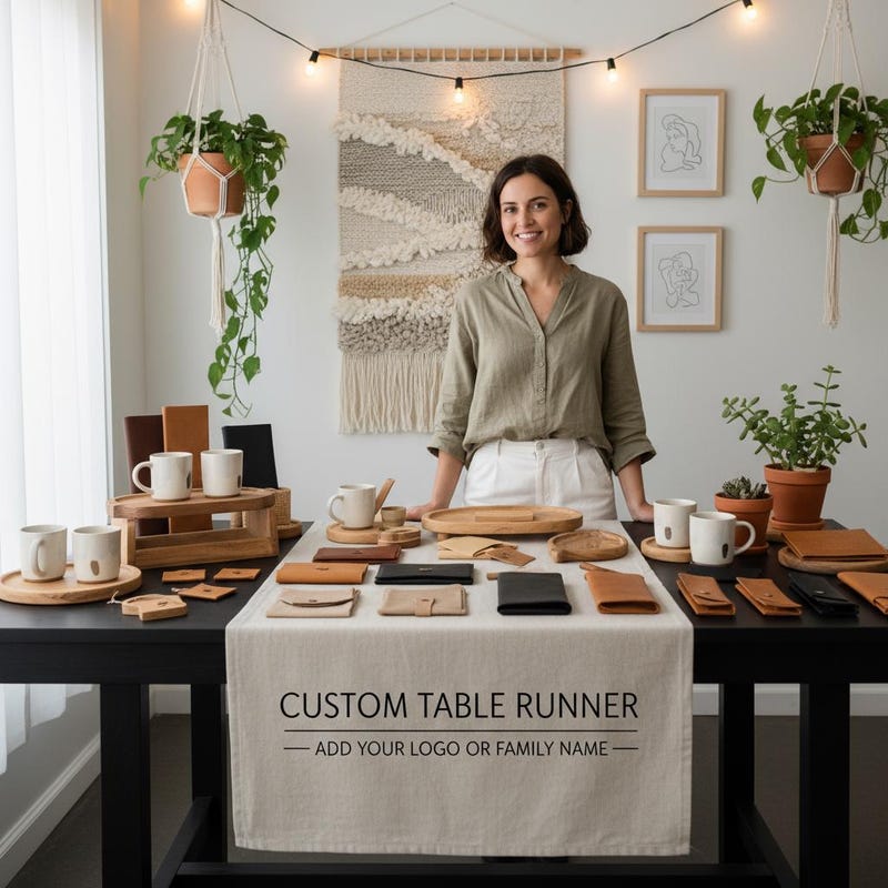 Custom Logo Runner Black - Etsy