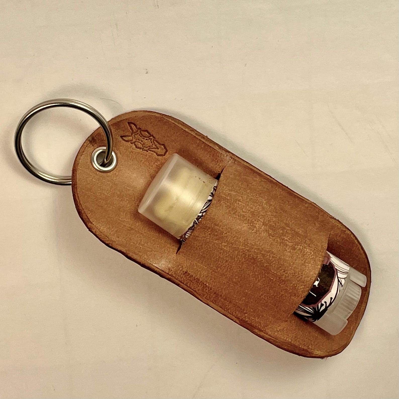 Handmade Leather Chapstick Holder Keychain – Rustic Lip Balm Case - Etsy