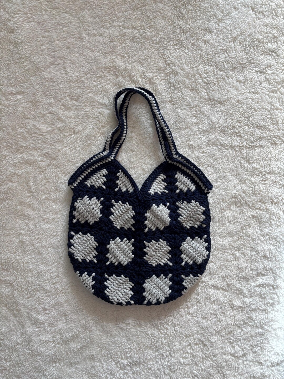 Crochet Navy Hand Purse - Etsy