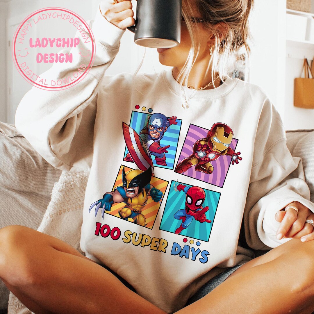 100 Super Days Superhero Png, 100th Day of School Png, Teacher Png File ...