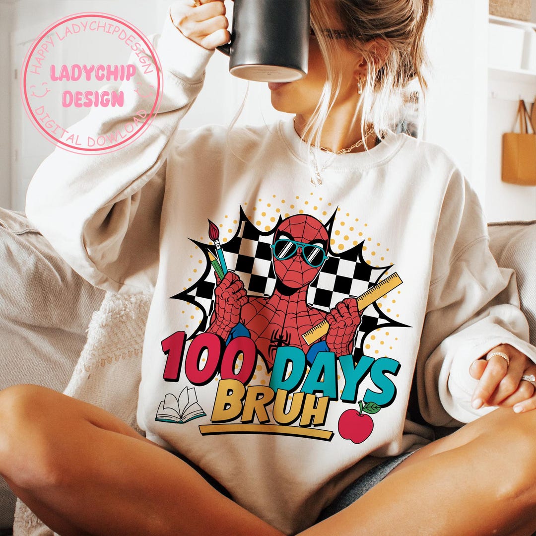 100 Days Bruh Svg, 100th Day of School Superhero Svg, Teacher Svg File ...