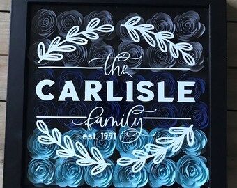 Rolled Flower Shadow Box Wedding Gifts Flower Shadow Box - Etsy