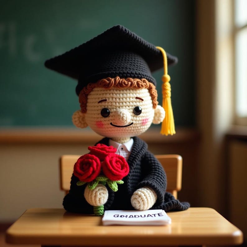 Custom Graduation Crochet Doll Boy or Girl, Amigurumi Grad Plush ...