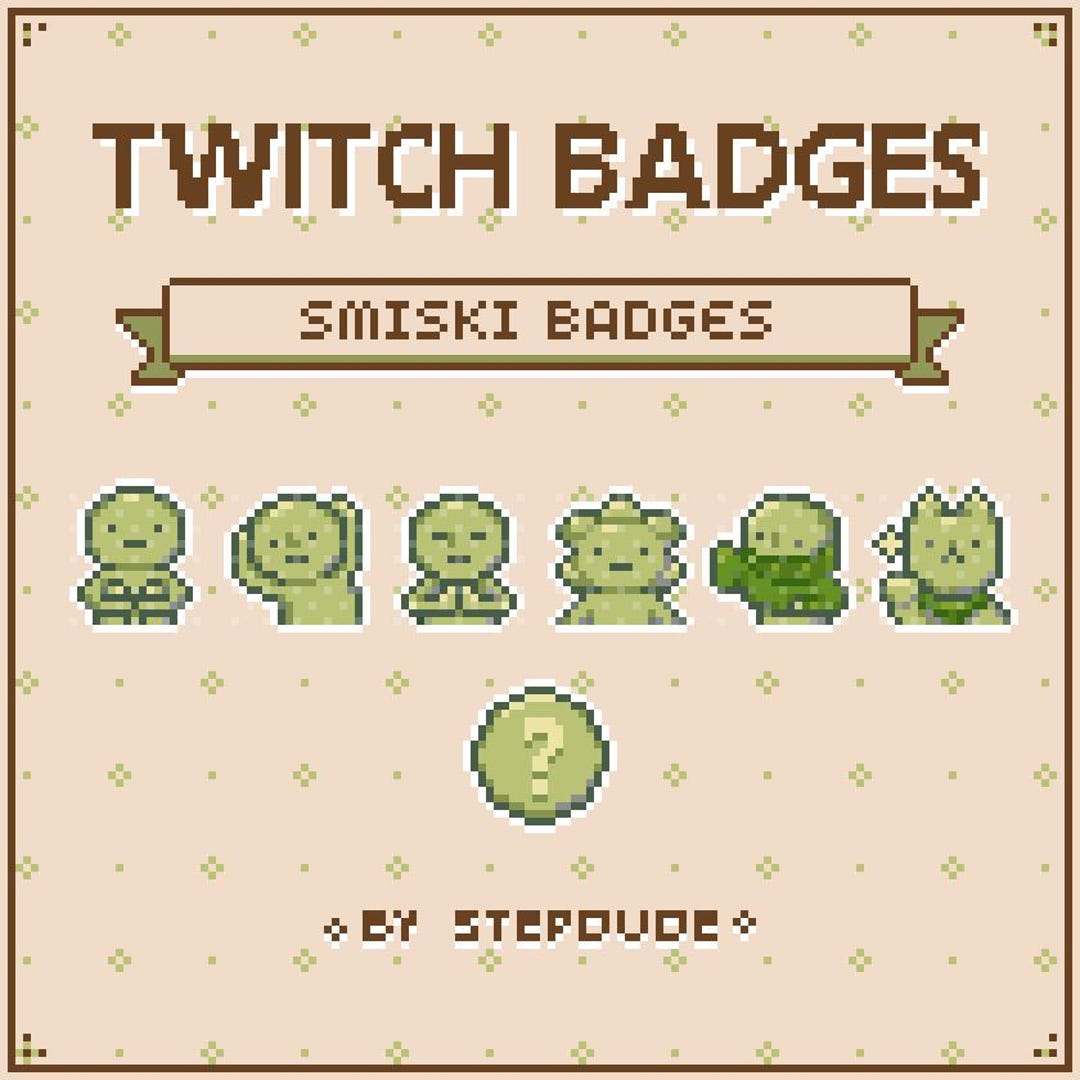 Smiski Pixel Sub Badges for Twitch | Premade Streaming Assets | Cute ...