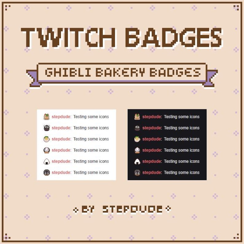 Ghibli Bakery Pixel Sub Badges for Twitch | Premade Streaming Assets ...